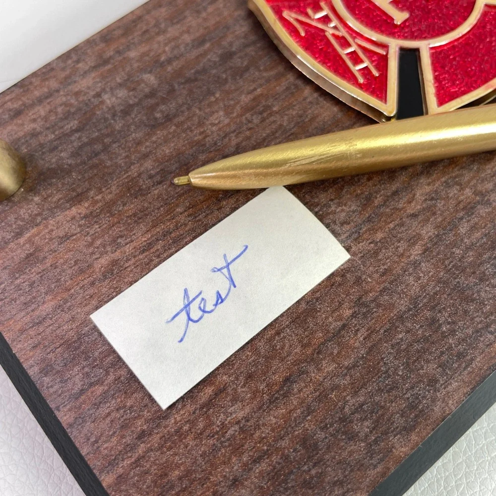 Roberts Company | Office | Vintage Fire Department Wood Desk Pen Set ...
